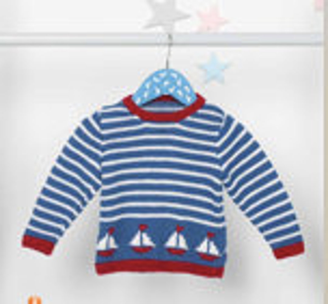 Digital Download PDF Nautical Sailboat Sweater Knitting Pattern PDF ...