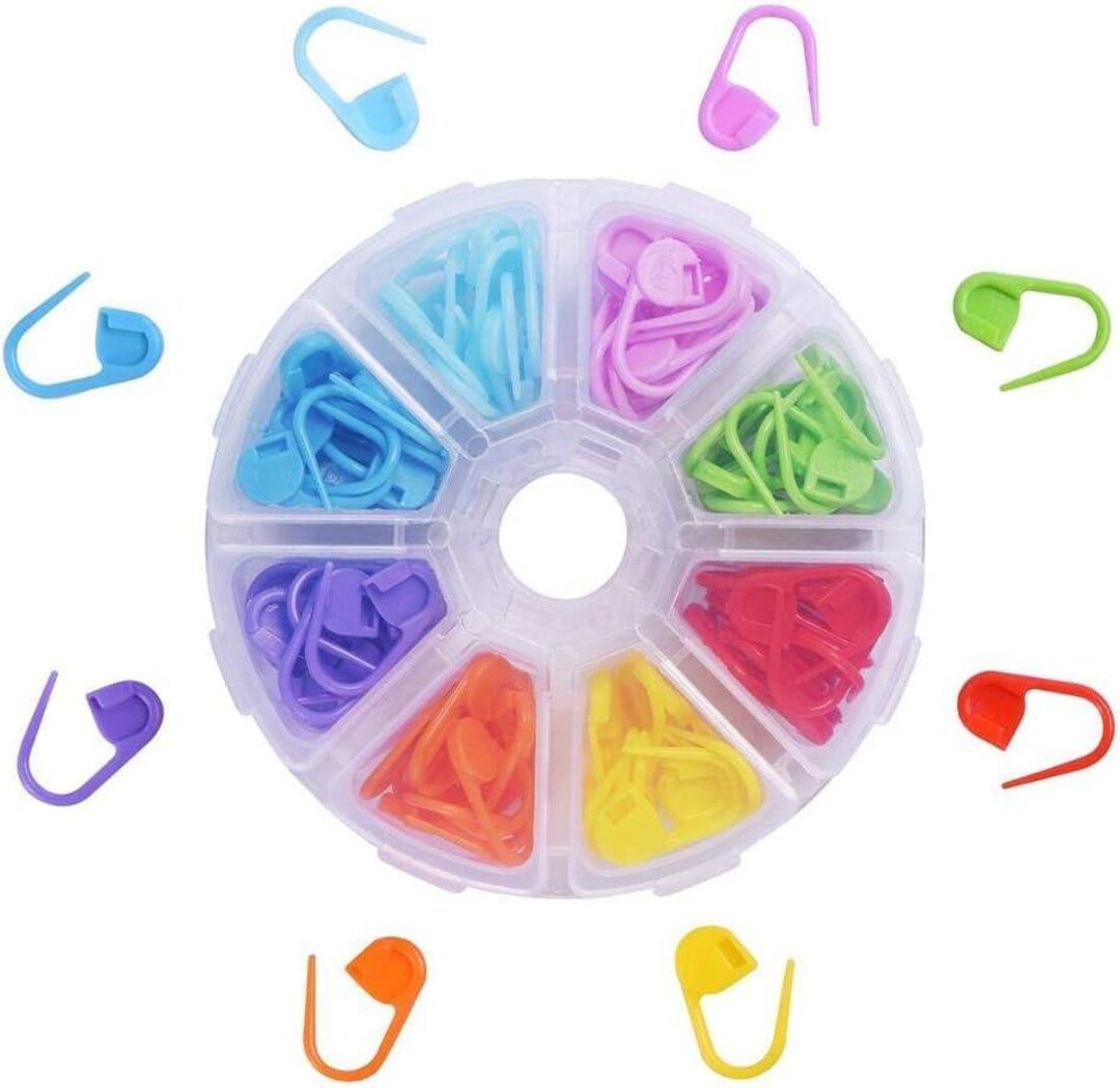 Stitch Markers, 104 Pieces With 8 Colors, for Crocheting, Needle Clip ...