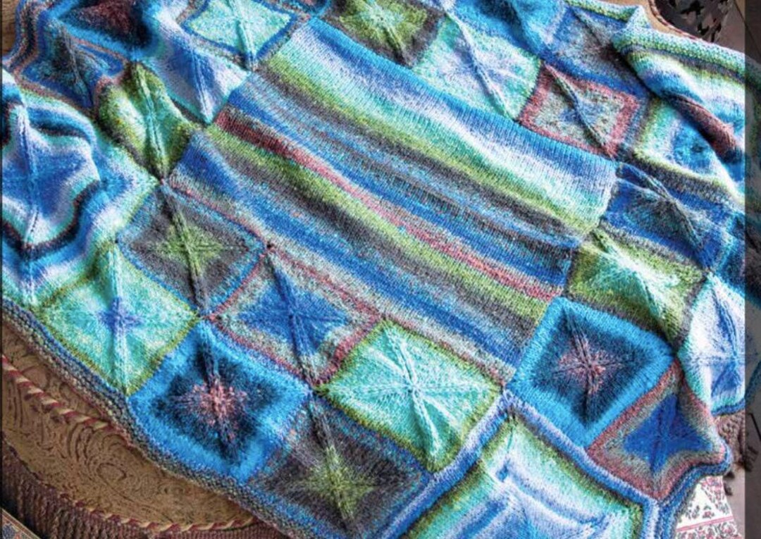 NORO Throw Blanket Pattern Perfectly Square Knit Design 48x48in ...