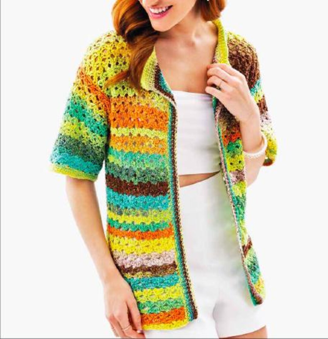 NORO Digital Download Crochet Pattern for Waccamaw Sweater in Sonata ...