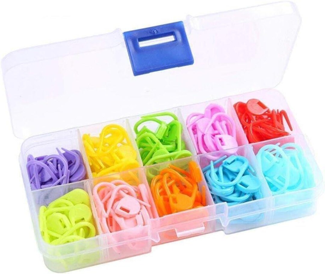 Stitch Markers, 120 Pieces With 10 Colors, for Crocheting, Needle Clip ...