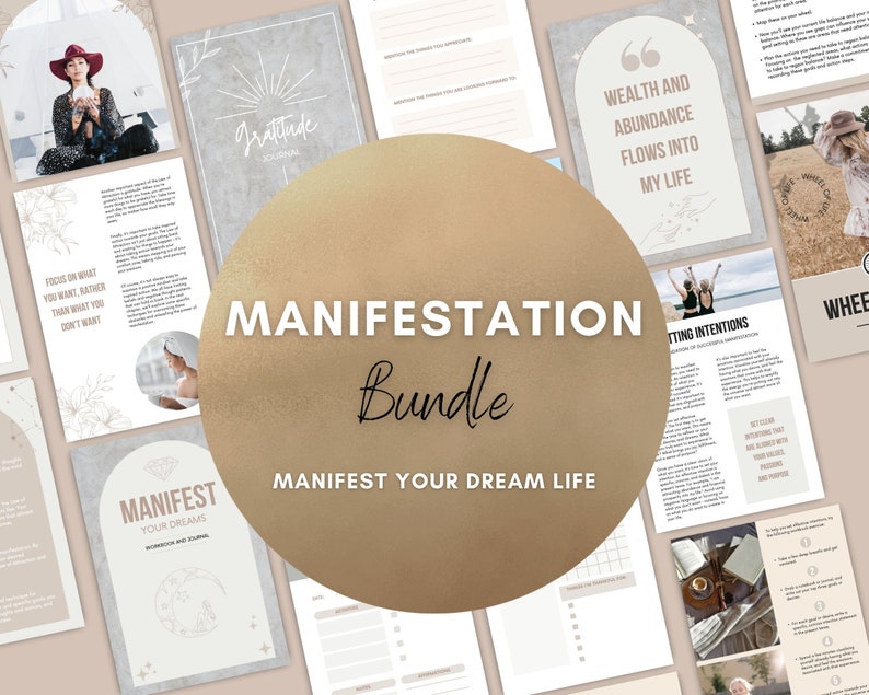 Manifestation Digital Bundle- Gratitude Journal, Manifestation Workbook ...