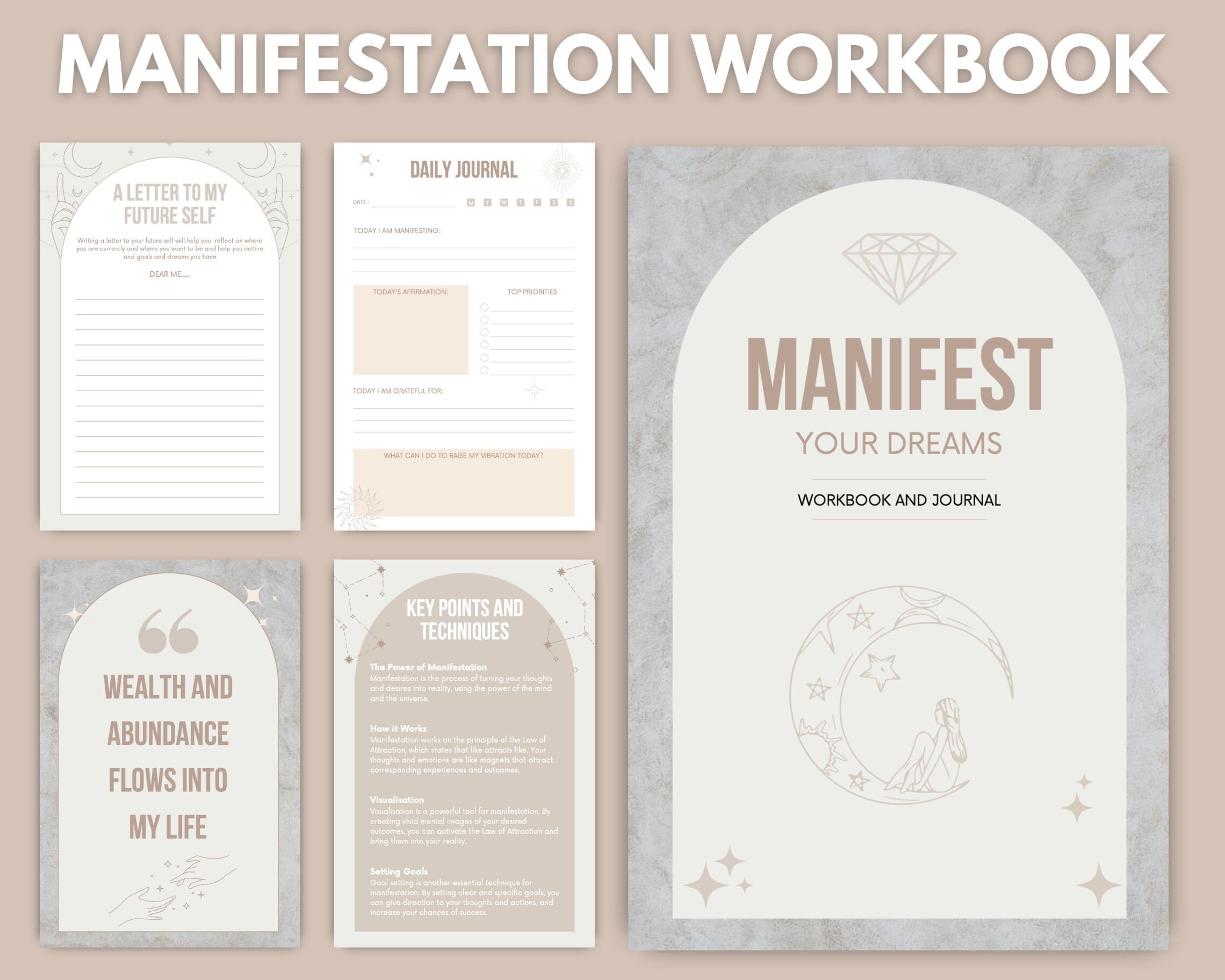 Manifestation Digital Bundle- Gratitude Journal, Manifestation Workbook ...