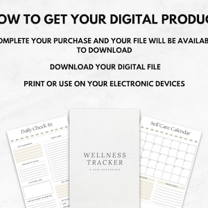Digital Wellness Tracker, Self Care Goals, Vision Board, Habit Tracker ...