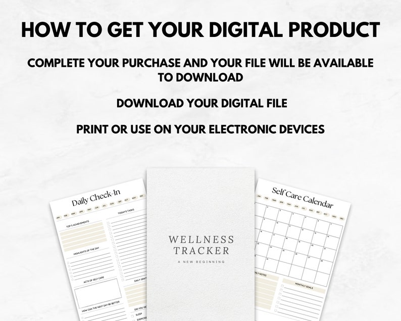 Digital Wellness Tracker, Self Care Goals, Vision Board, Habit Tracker ...