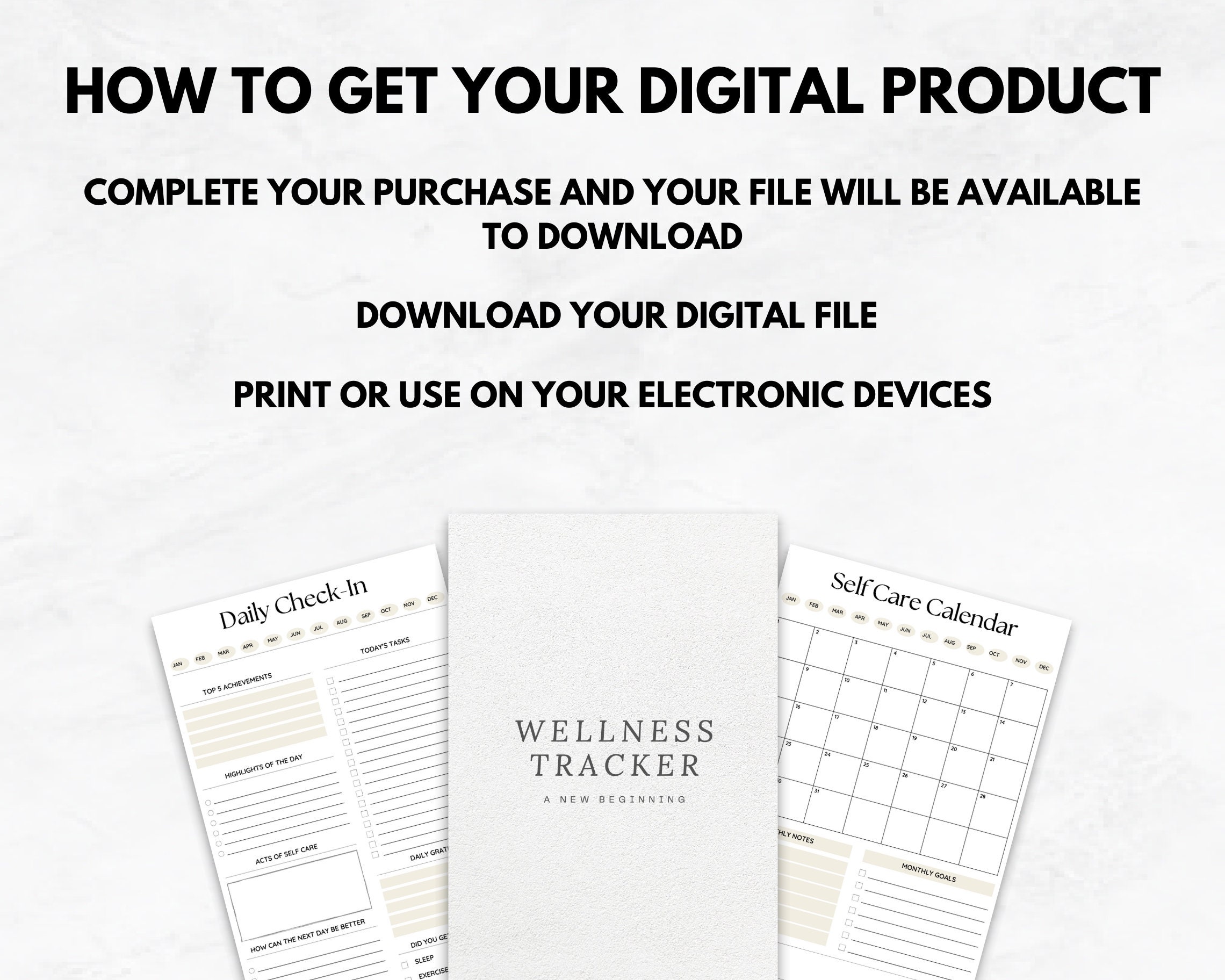 Digital Wellness Tracker, Self Care Goals, Vision Board, Habit Tracker ...