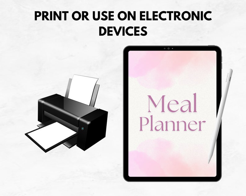 Digital Meal Planner, Weekly and Monthly Planners, Grocery List, Food ...