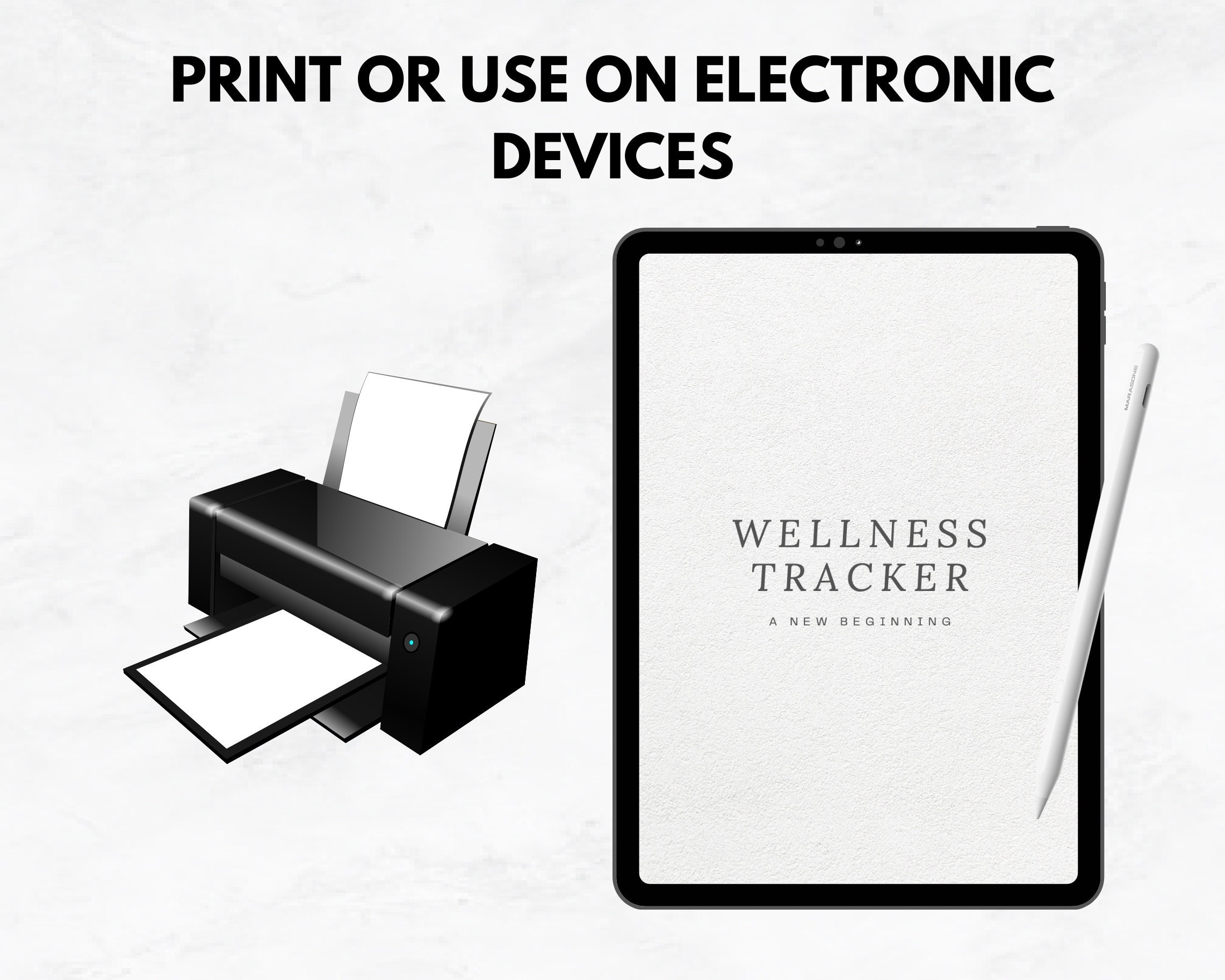 Digital Wellness Tracker, Self Care Goals, Vision Board, Habit Tracker ...