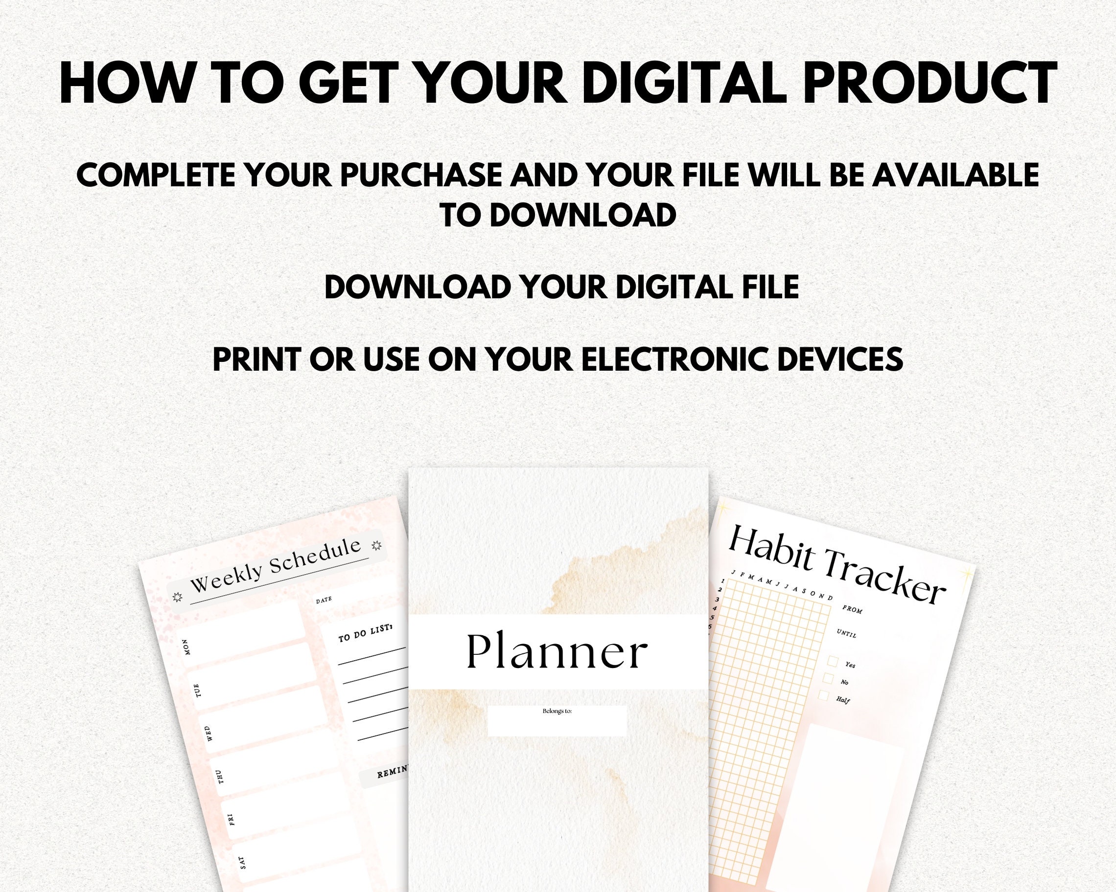 Digital Planner, Printable Planner, Digital Download, To-do Lists ...