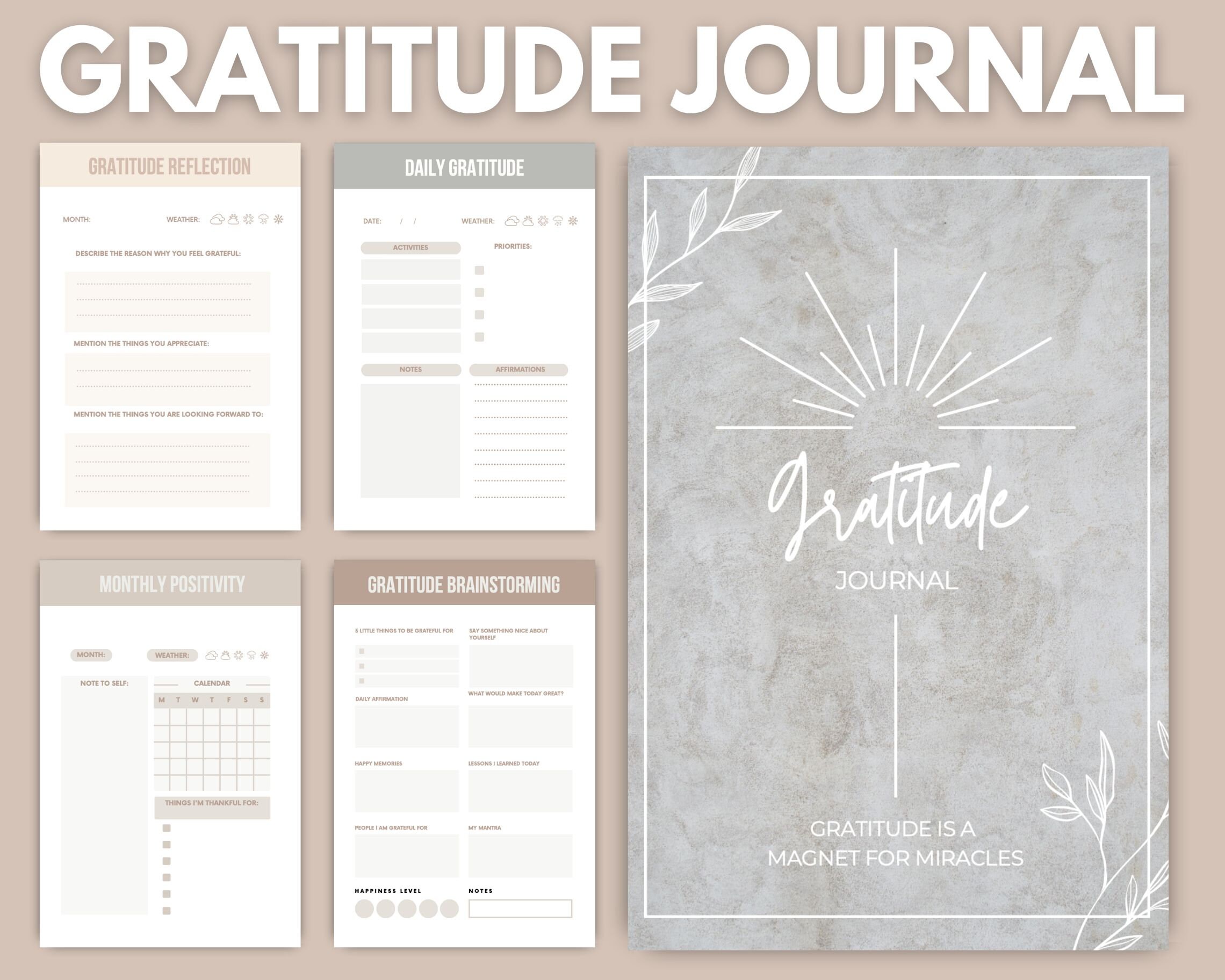Manifestation Digital Bundle- Gratitude Journal, Manifestation Workbook ...