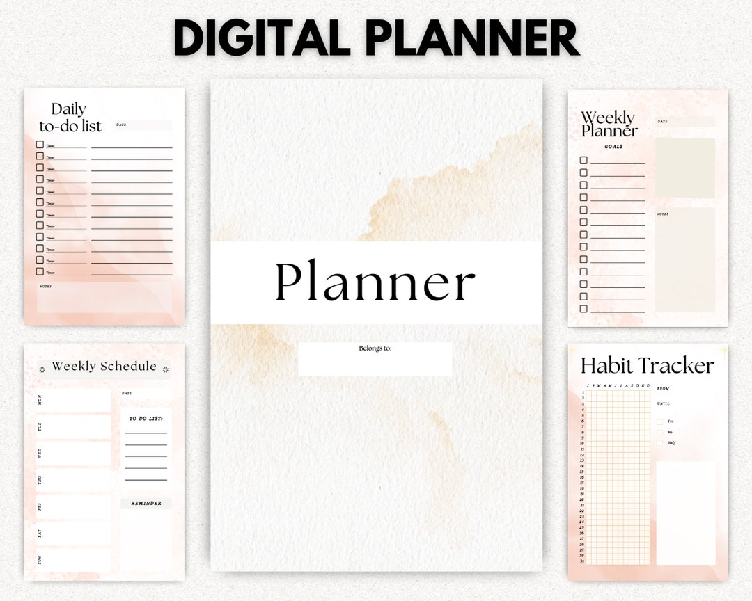 Digital Planner, Printable Planner, Digital Download, To-do Lists ...