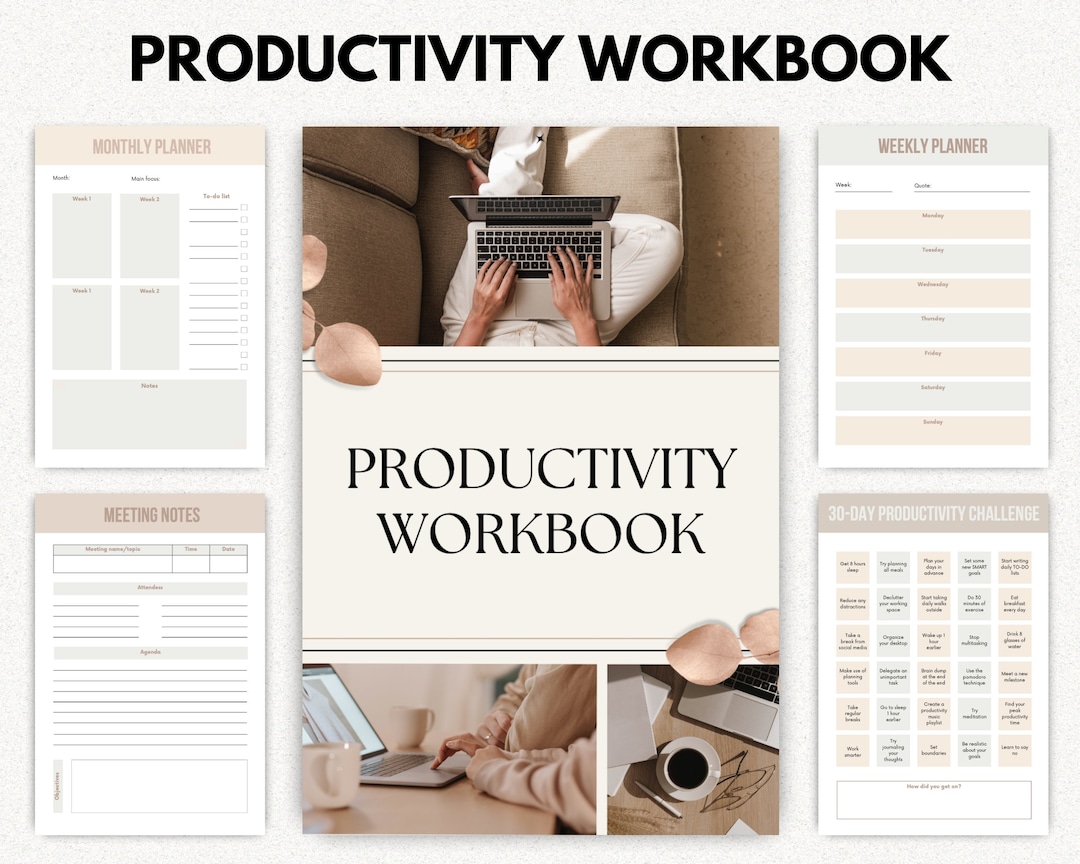 Productivity Workbook, Digital Product, Printable Planner - Etsy