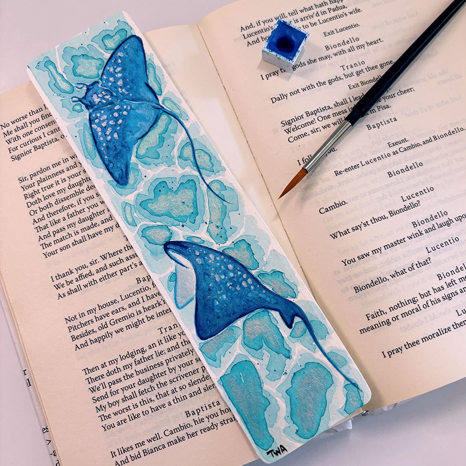Hand Painted Watercolor Bookmark Jellyfish, Ocean Creatures, Marine ...