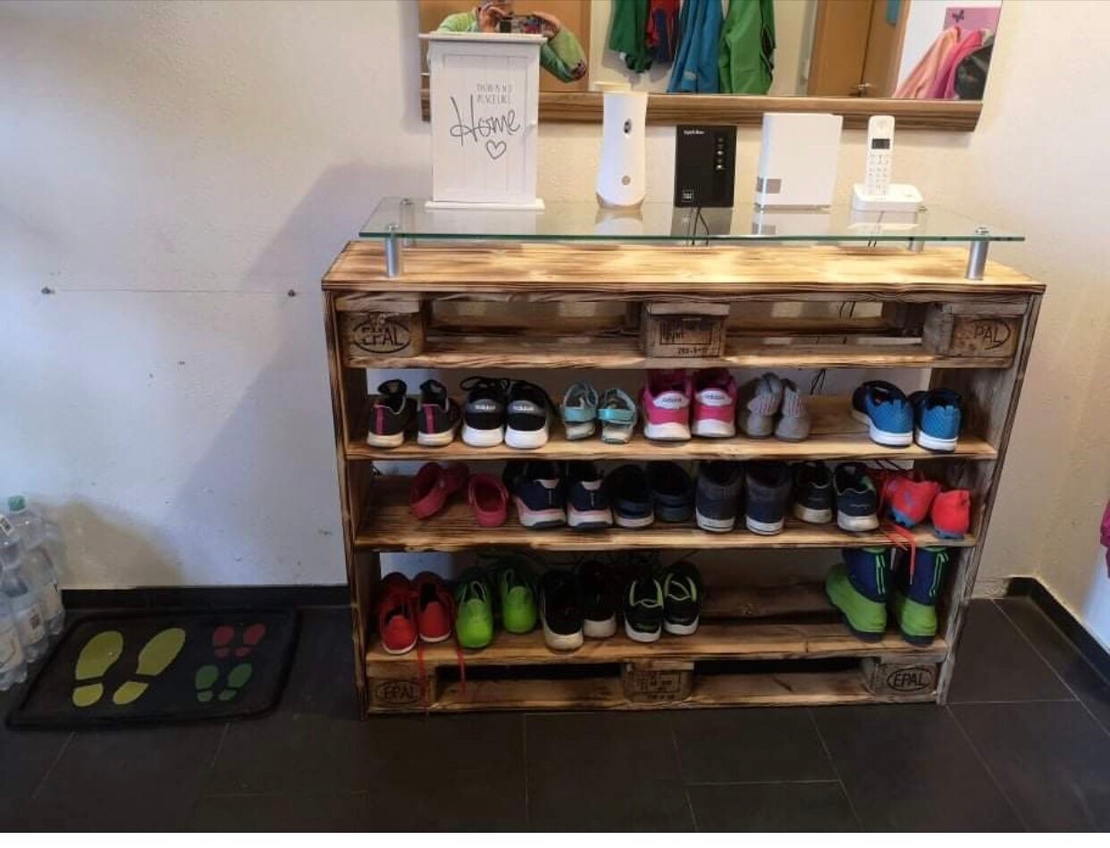 Shoe Rack Made of Pallets Shoe Cabinet Pallet Furniture | Etsy