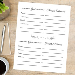 Funeral Memorial Template 8.5 X 11 Inches 120 Page Printable PDF File ...