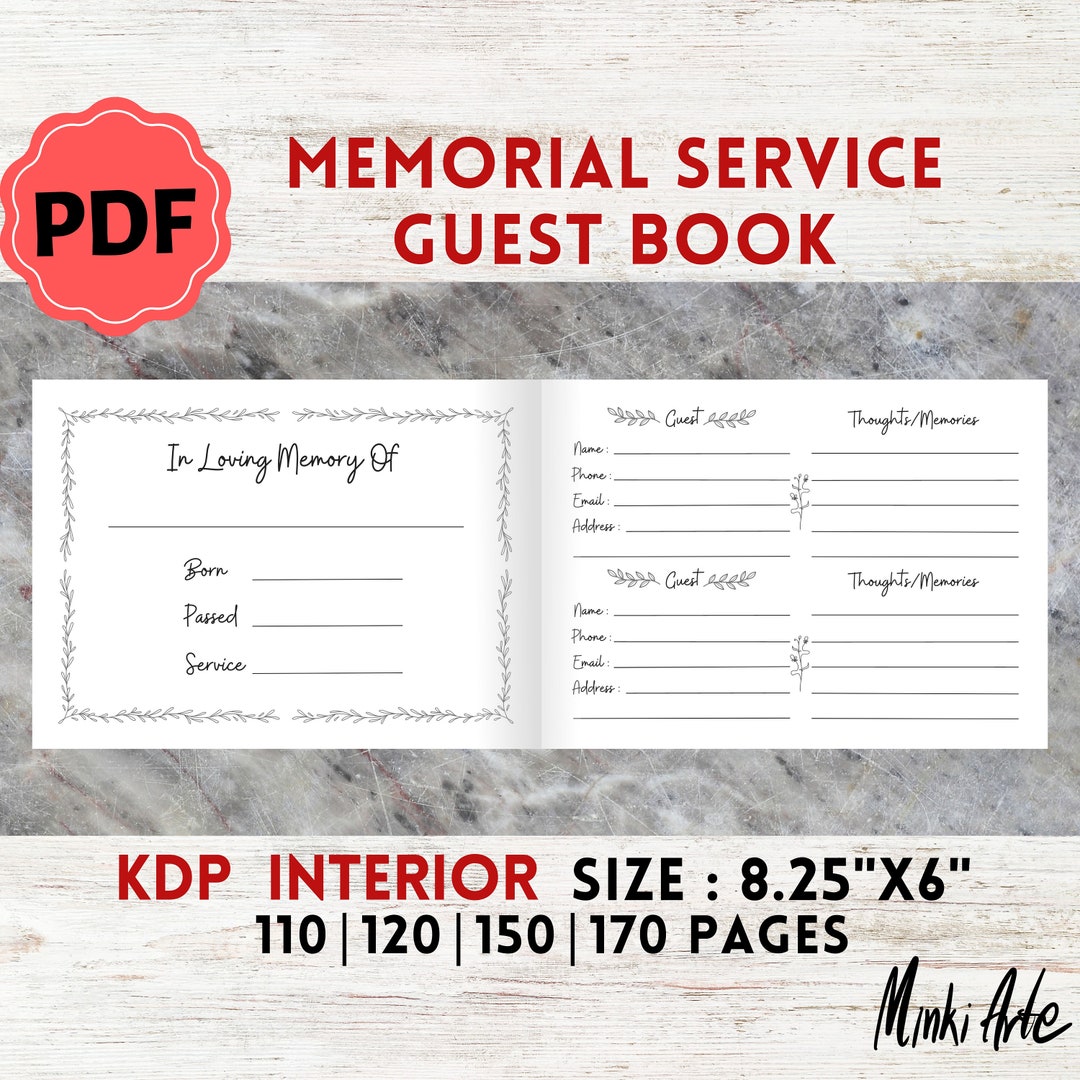 Funeral Memorial Service in Loving Memory Template Printable PDF File ...