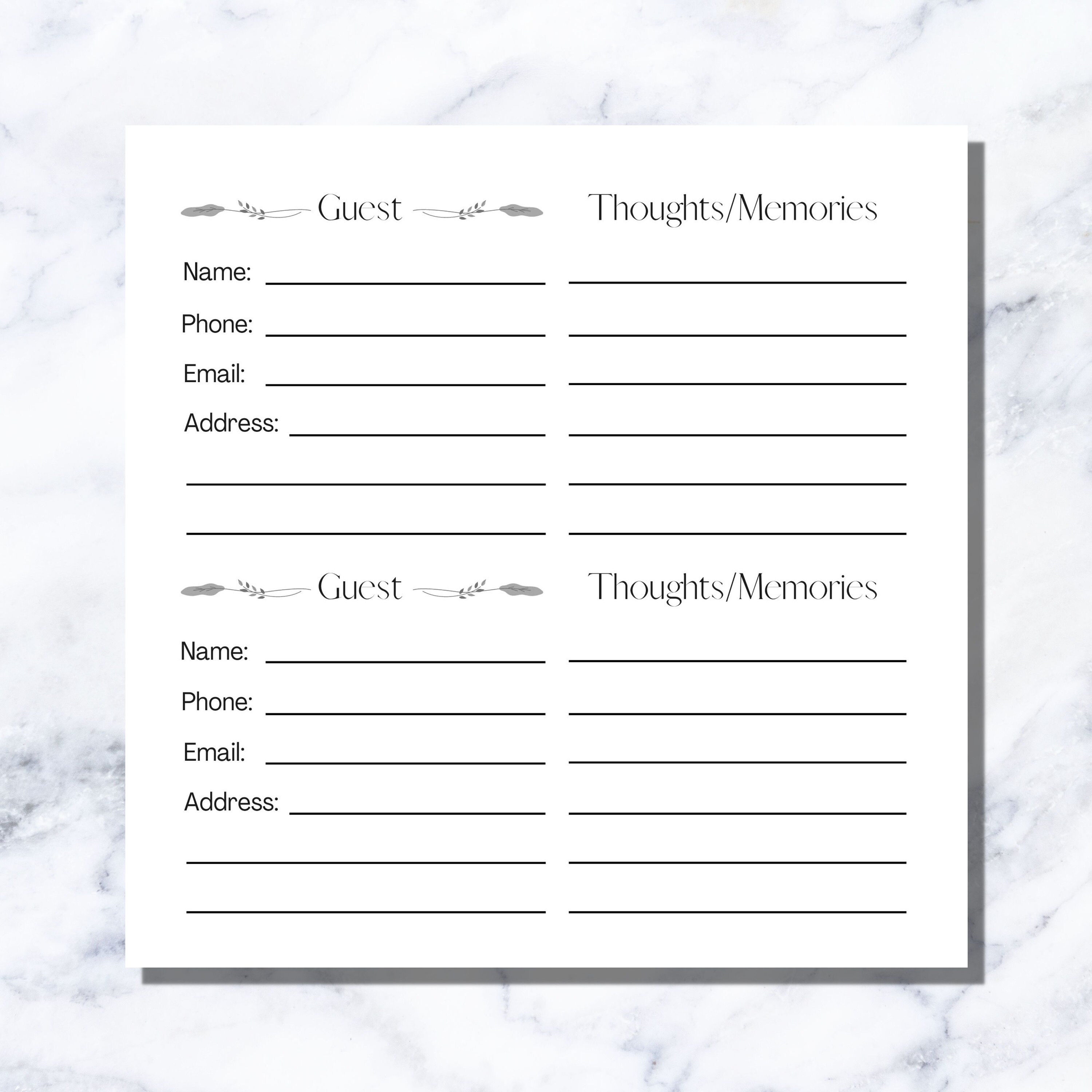 Funeral Memorial Template Printable PDF File | Low Content Book KDP ...