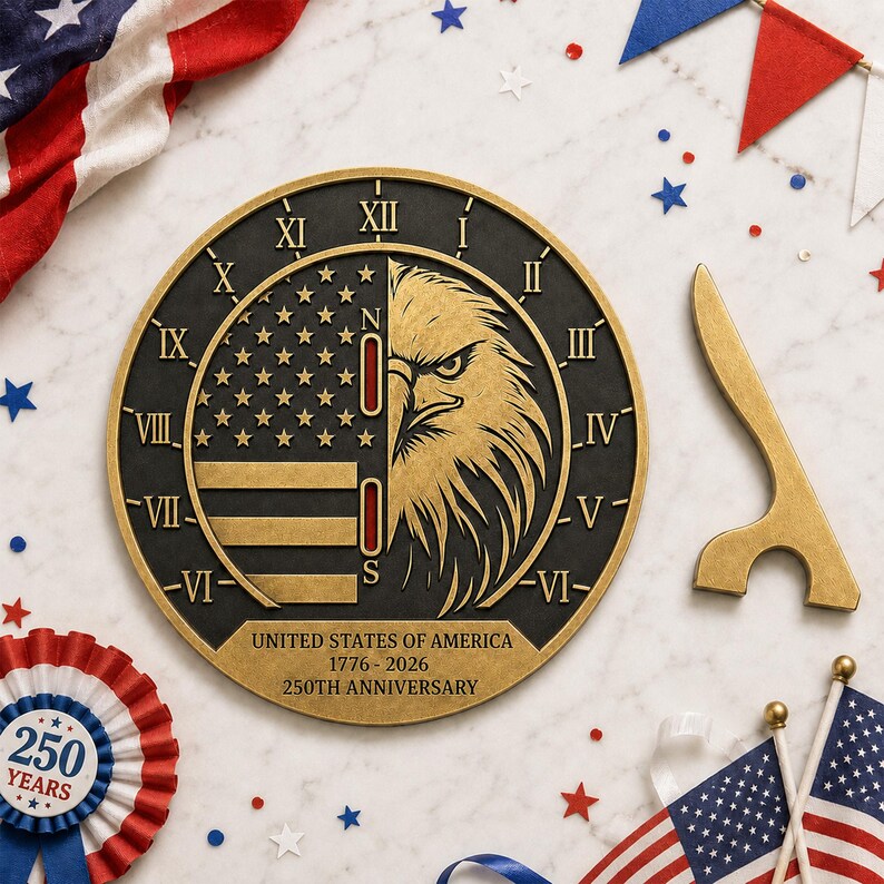 USA 250th Anniversary Sundial, 1776-2026 America 250 Commemorative Gift ...