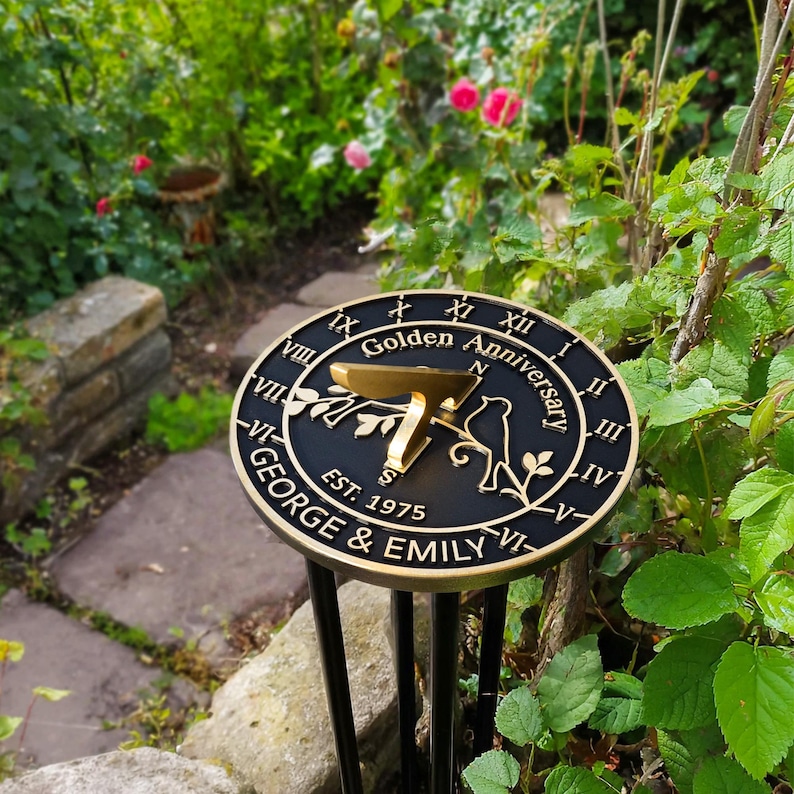 Personalized Brass Sundial With Custom Name, Wedding Gift Idea for ...