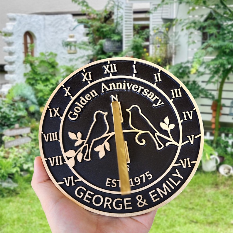Personalized Brass Sundial With Custom Name, Wedding Gift Idea for ...