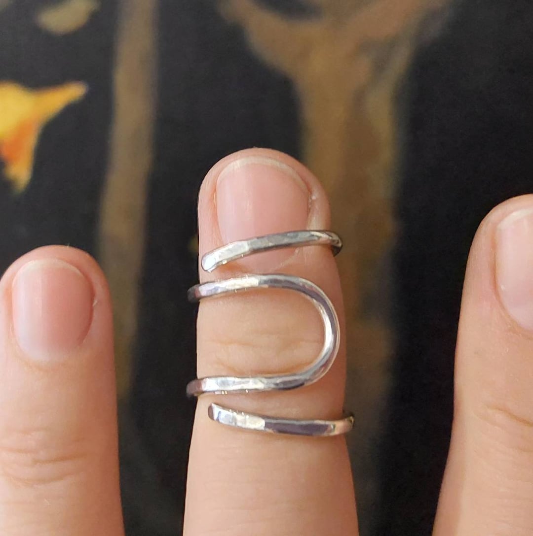 Sterling Silver Finger Splint Ring: Adjustable Arthritis Support - Etsy