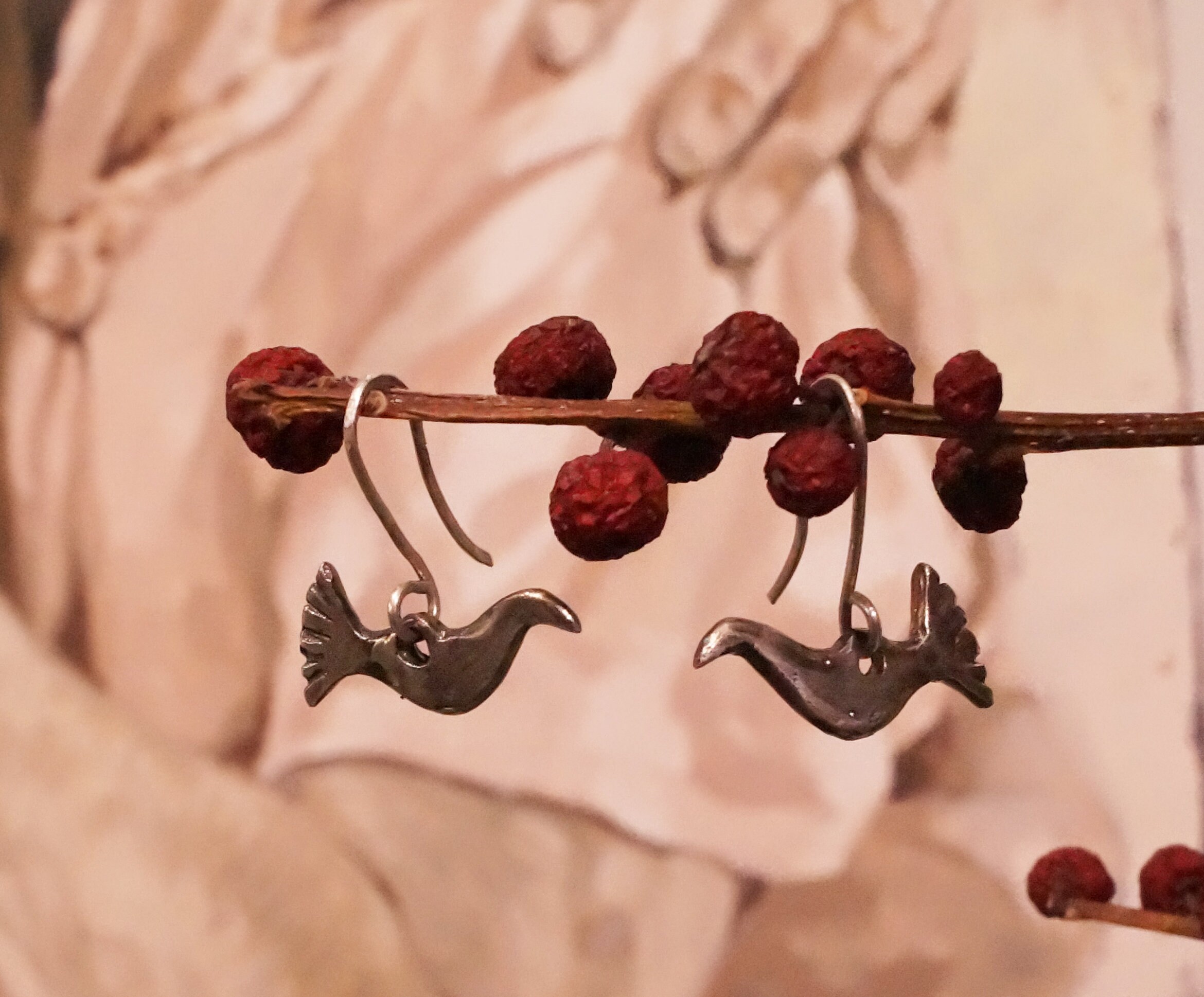 Silver Earrings With Latvian Pagan Birds - Etsy