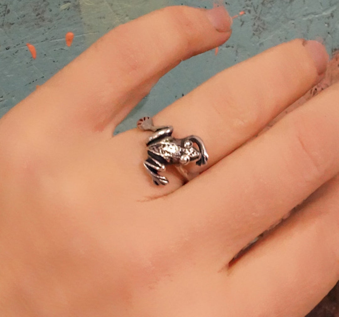 Frog Ring Silver Vintage Ring Women Frog Ring Talisman Animal Magic ...