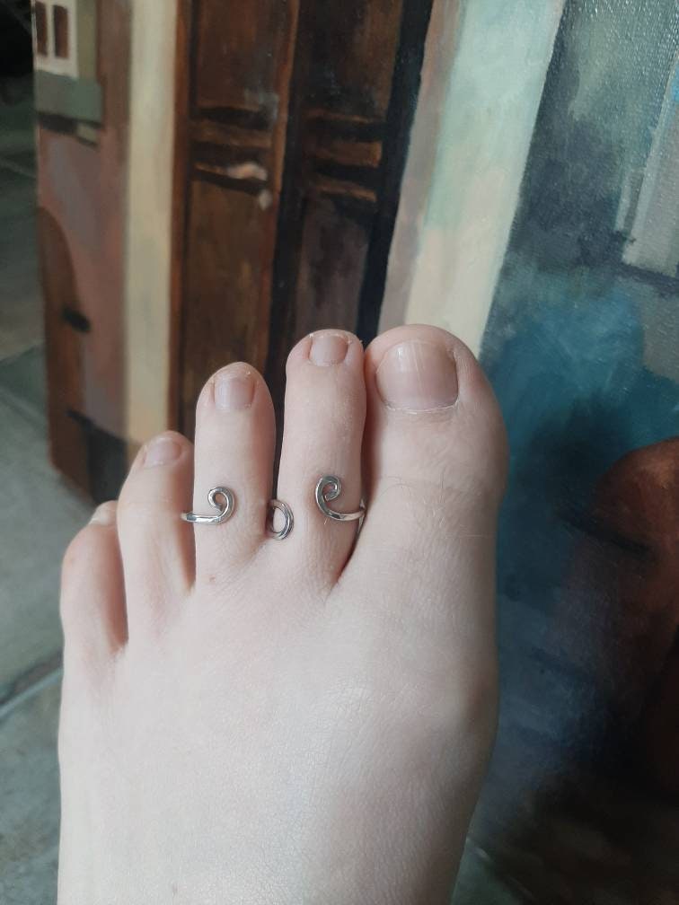 Arthritis Toe Splint EDS Two Rings Splint Adjustable Sterling Silver ...