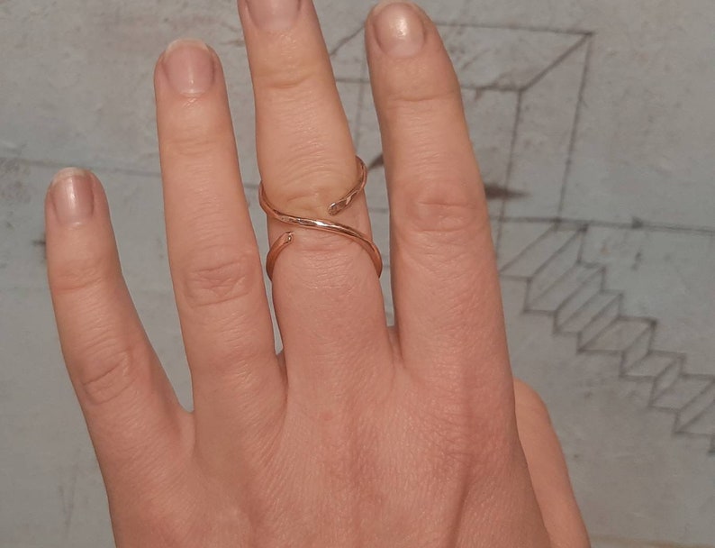 Handmade Hammered Sterling Silver Finger Splint Ring - Adjustable - Etsy