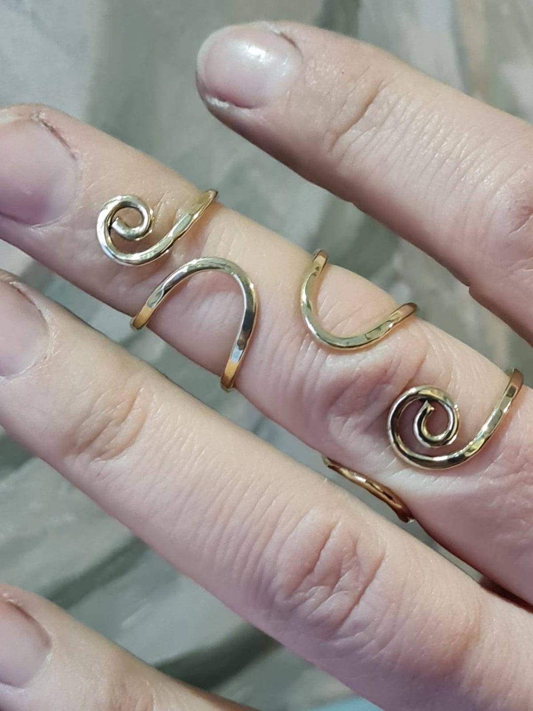 Arthritis Finger Splint Brass for Both Joints Ring Adjustable - Etsy