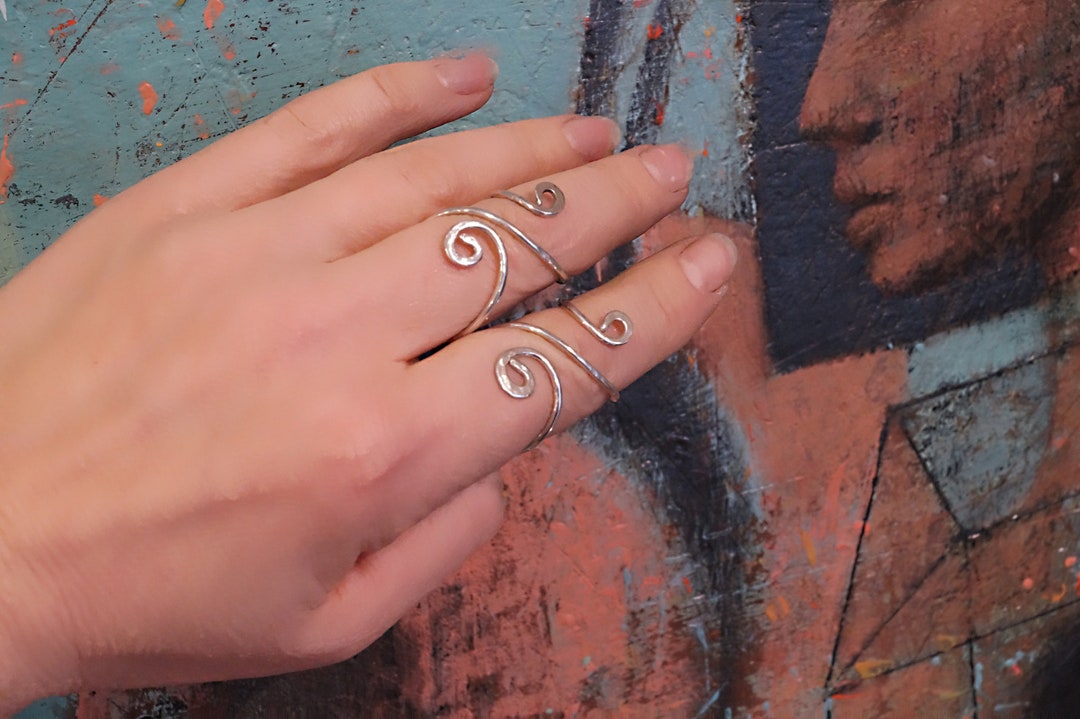 Arthritis Finger Splint Sterling Silver 925 or Brass Hammered Textured ...