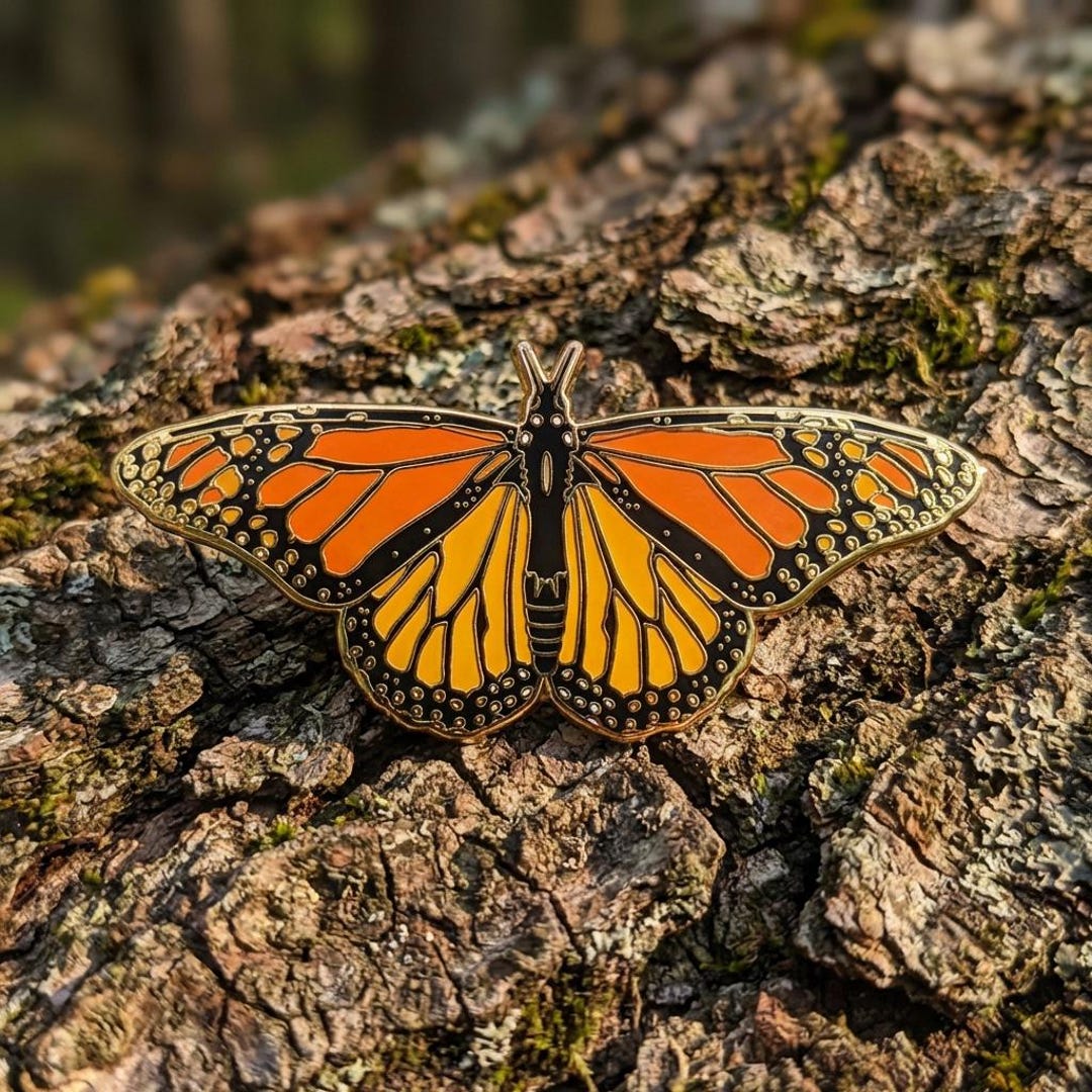 Monarch Butterfly Enamel Pin - Hard Enamel Lapel Pin, Collectible ...