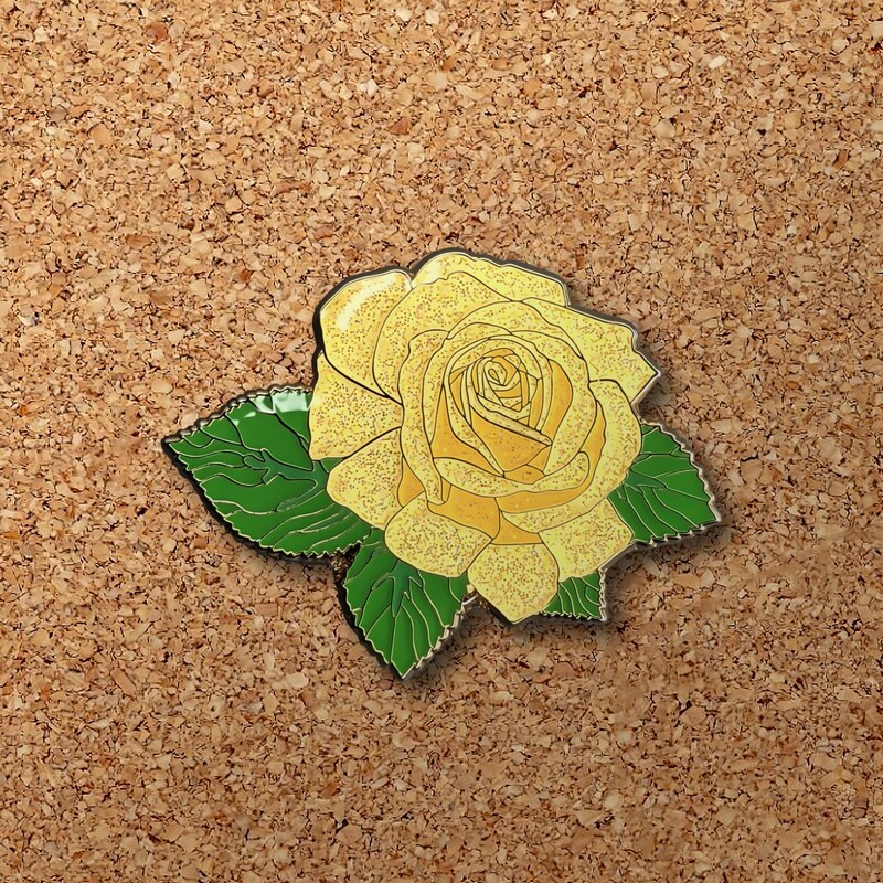Yellow Rose Pin - Etsy