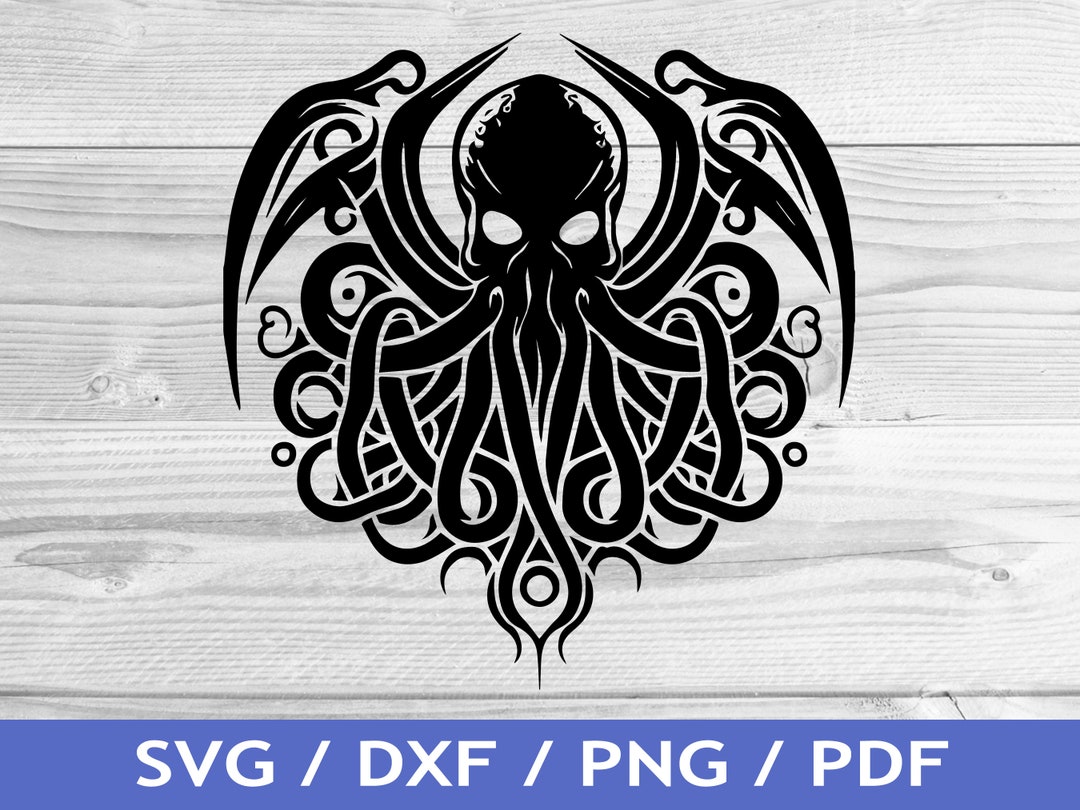 Cthulu SVG Cut Out / Sea Monster Cricut Design / Cthulu T Shirt Design ...