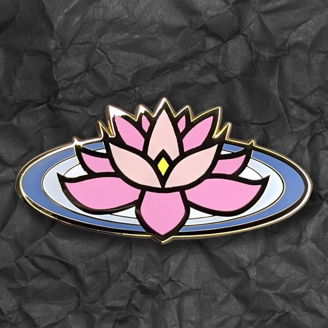 Pink Lotus Enamel Pin - Buddhist Symbol Lapel Badge | Zen Flower Brooch ...