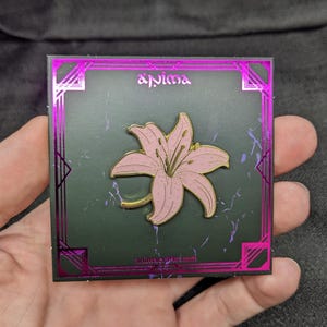 Pink Lily Enamel Pin - Cute Floral Lapel Brooch | Gold Metal ...