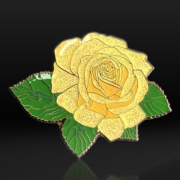 Yellow Rose Pin - Etsy