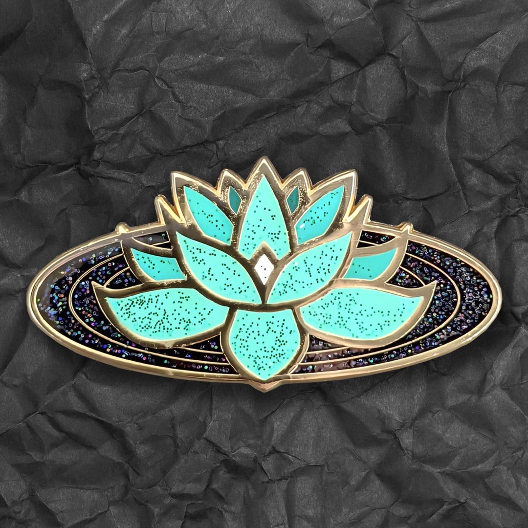Ghost Lotus Enamel Pin - Glow-in-the-dark Collectible Flower Pin ...