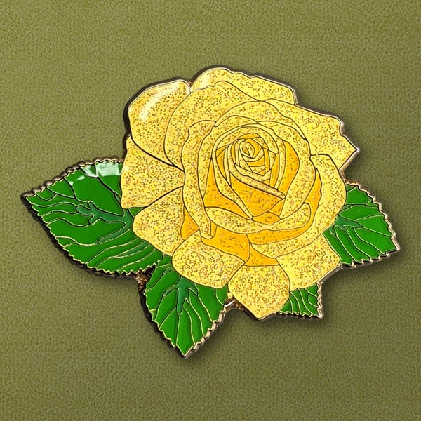 Yellow Rose Pin - Etsy