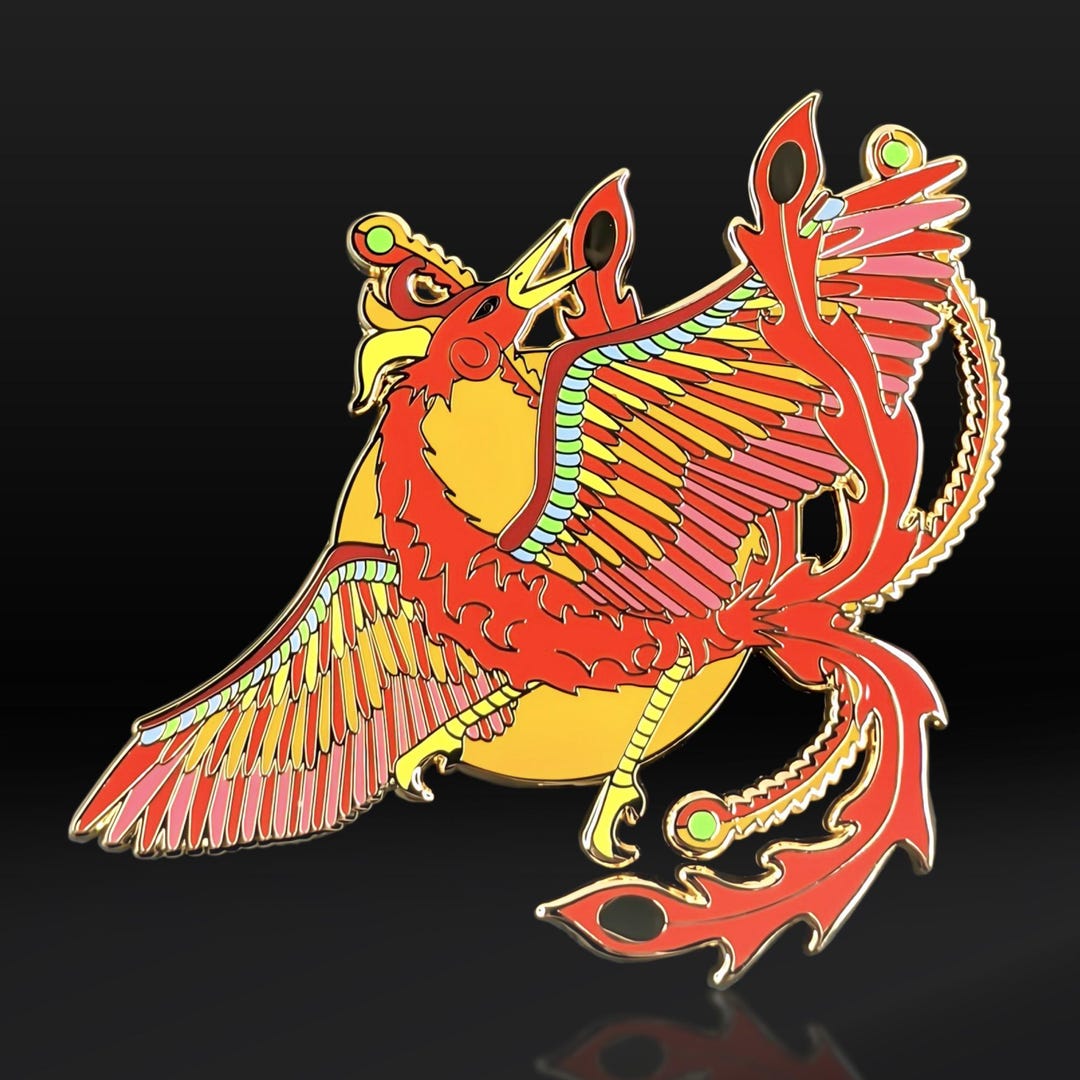 Zhuque (suzaku) the Vermilion Bird Enamel Pin | Chinese Phoenix ...