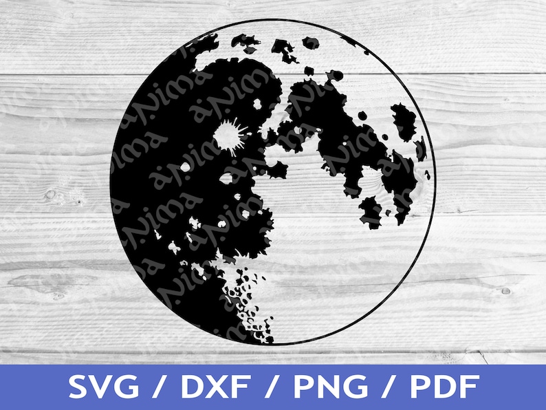Full Moon SVG Cut Out / Moon Cricut Design / Moon Vector / Night Vector ...