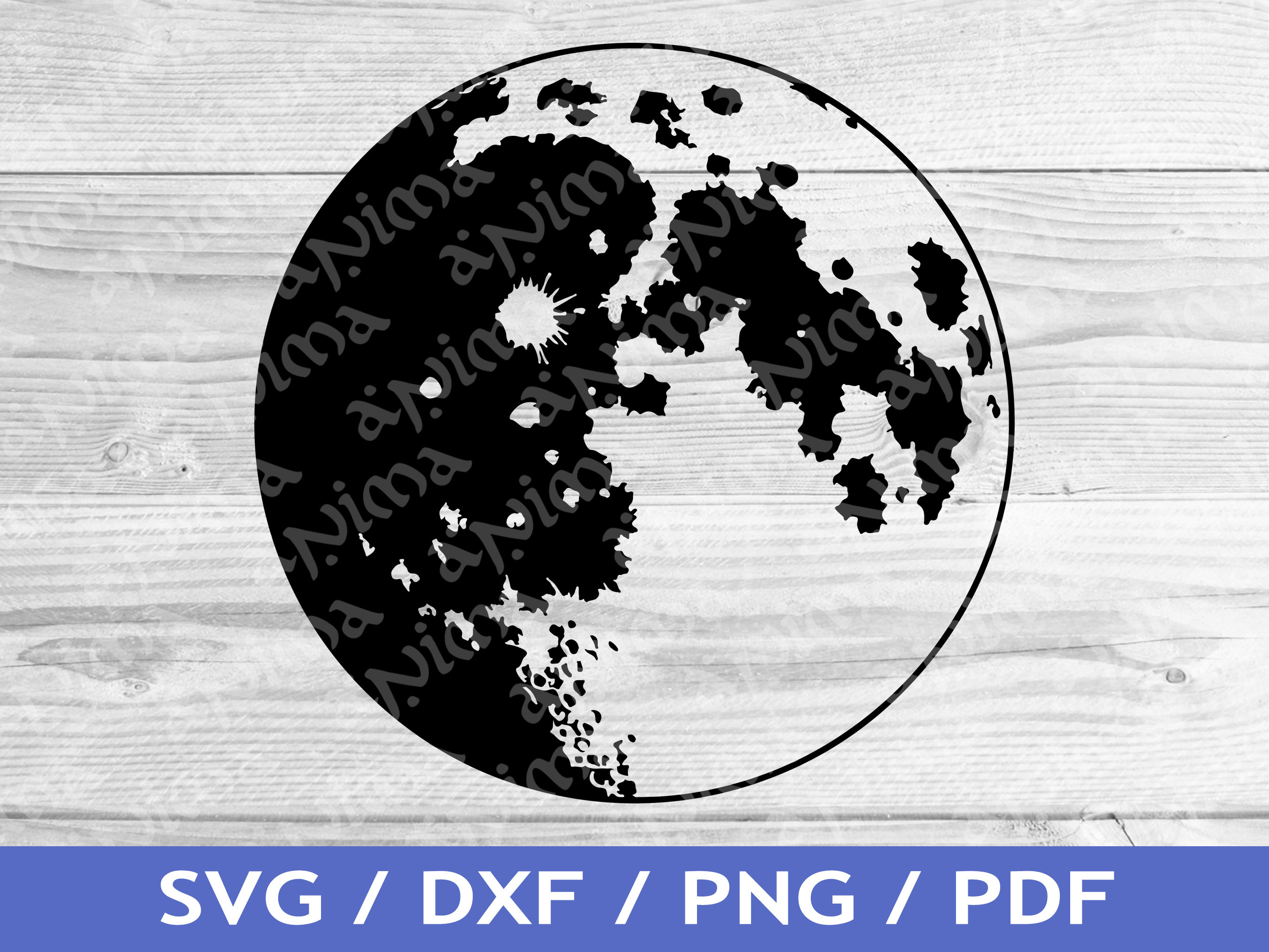 Full Moon Svg Cut Out Moon Cricut Design Moon Vector Etsy