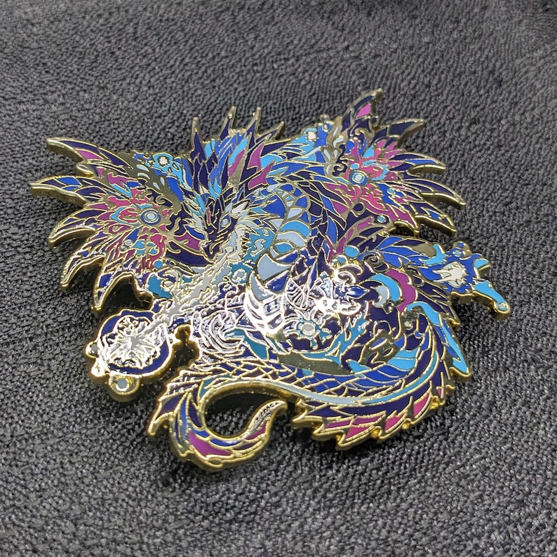 Dragon Enamel Pin | Lightning Dragon Hard Enamel Collectible Pin 3.25 ...