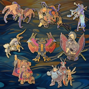 Final Fantasy X Aeons Enamel Pin Set Collectible Lapel Pins, Video Game ...