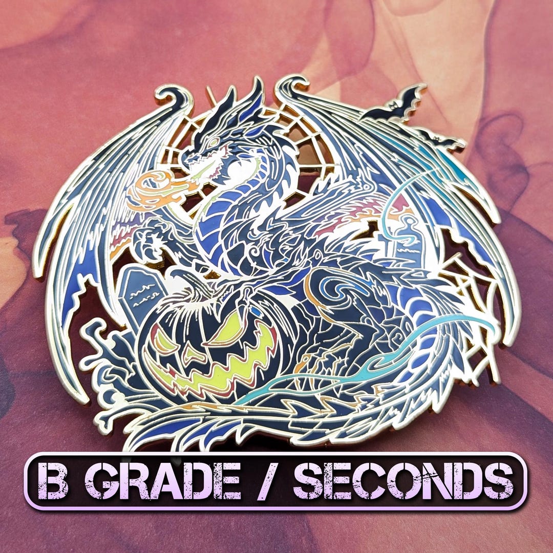 B Grade / Seconds Dragon Enamel Pin | Halloween Dragon Collectible Pin ...