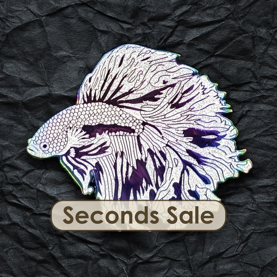 SECONDS SALE White Pearl Betta Fish Enamel Pin Collectible Lapel Pin ...