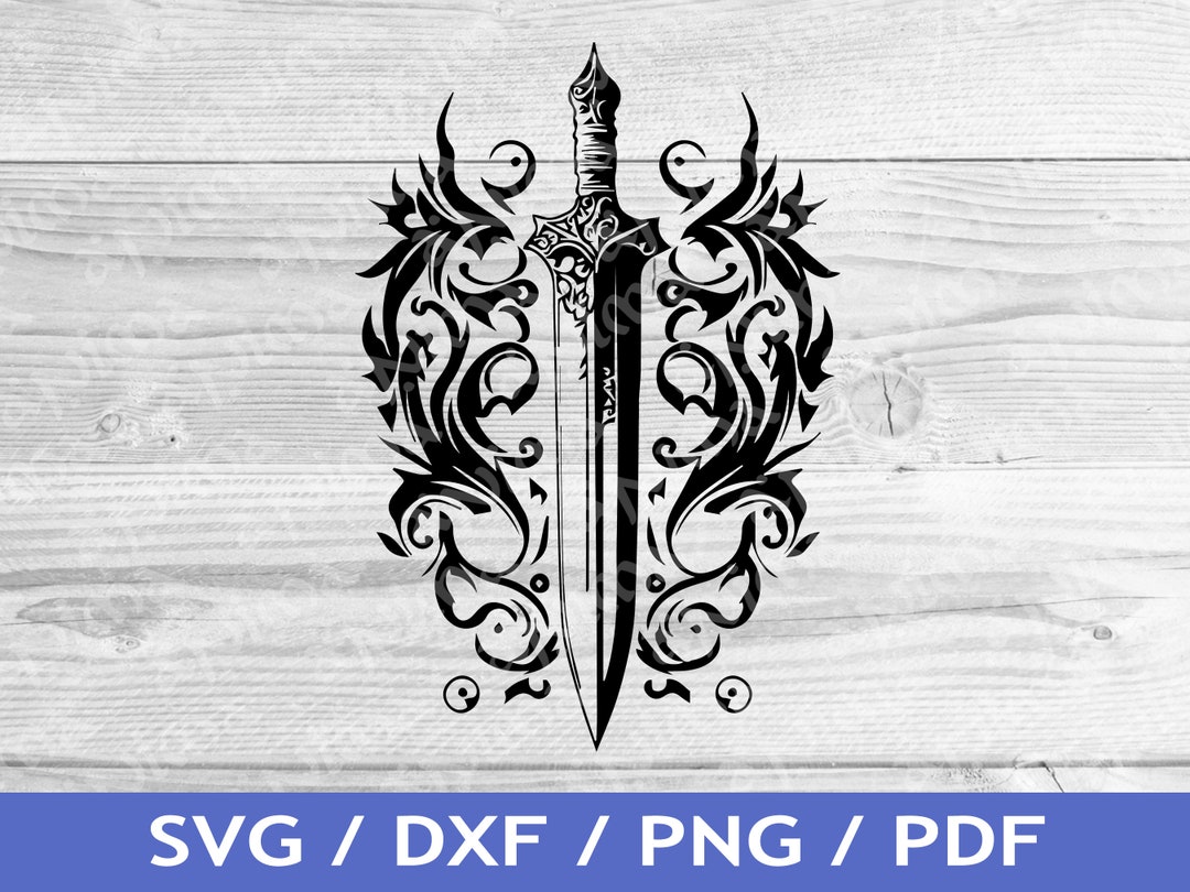Celtic Dagger SVG Cut Out / Fantasy Sword T-shirt Design / Celtic Knife ...