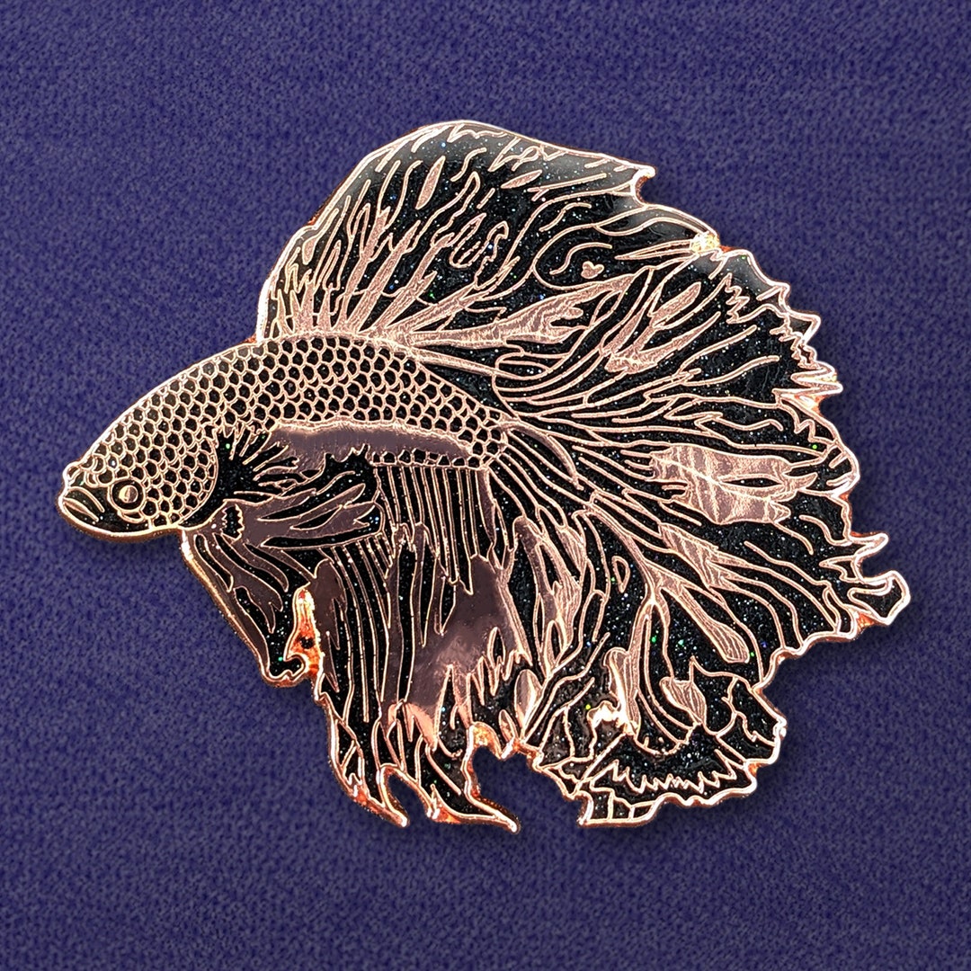 Copper Eclipse Betta Fish Enamel Pin Limited Edition 50, Collectible ...