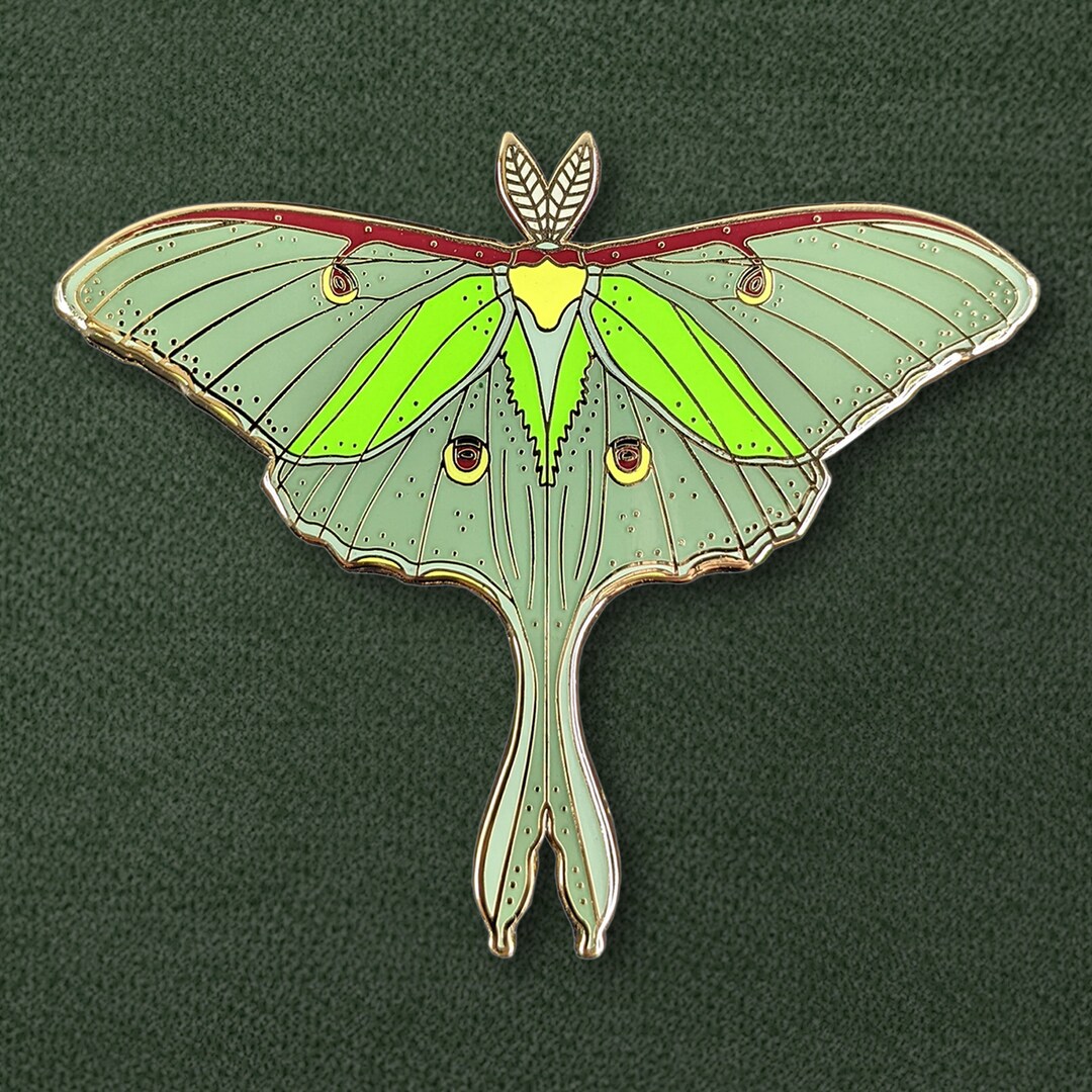 Luna Moth Enamel Pin Collectible Hard Enamel Lapel Pin, Butterfly ...