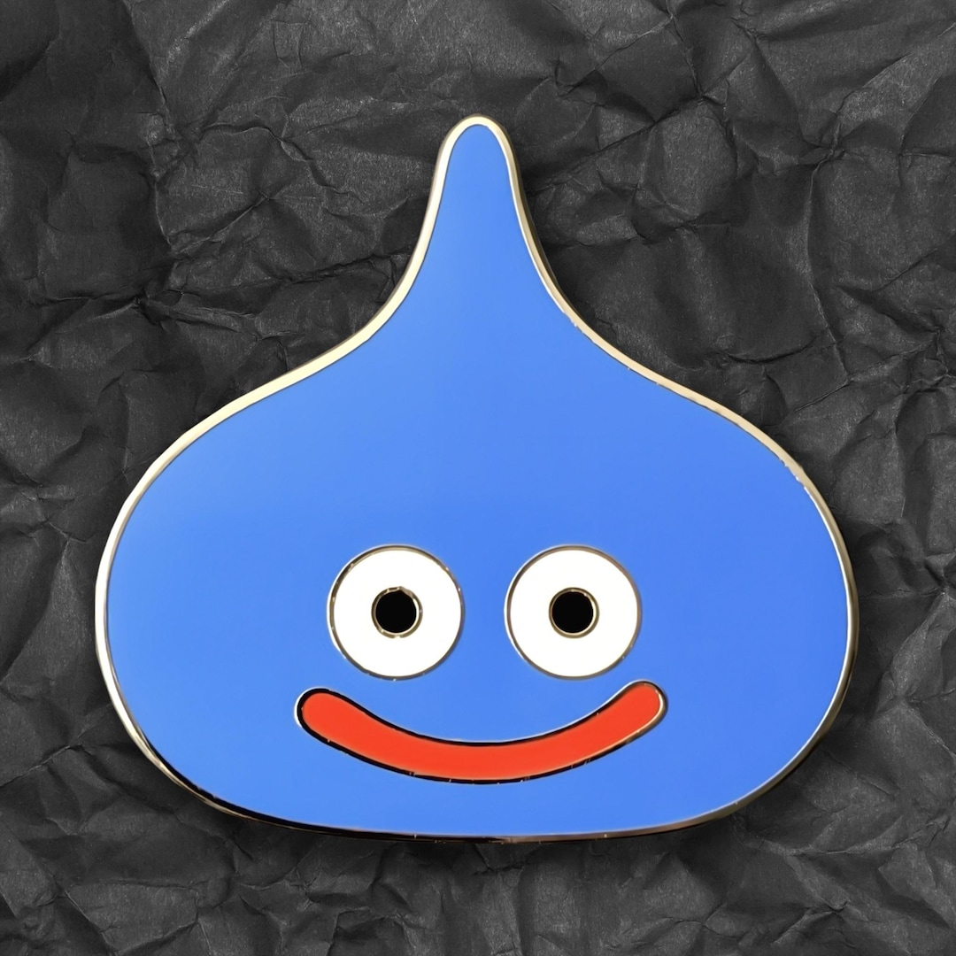 Blue Slime Enamel Pin - Dragon Quest Collectible Lapel Pin, Cute Video ...